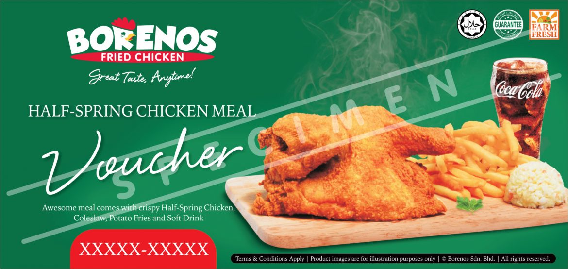 Vouchers - Borenos Fried Chicken | Kota Kinabalu