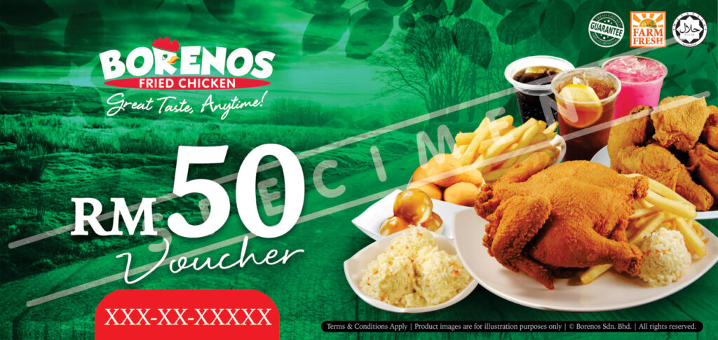Vouchers - Borenos Fried Chicken | Kota Kinabalu