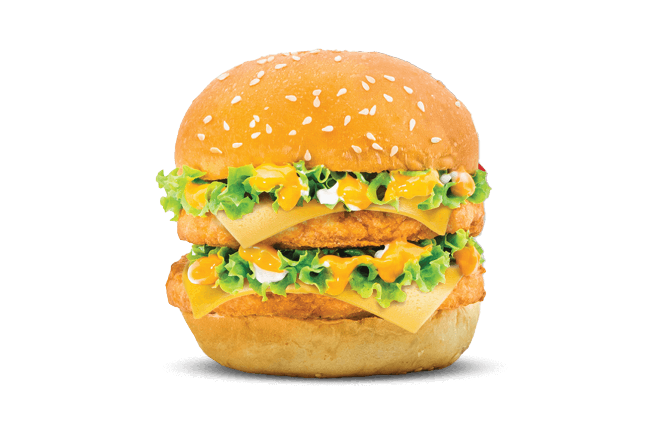 Double Cheesy Chicken Burger - Borenos Fried Chicken | Sabah, Malaysia