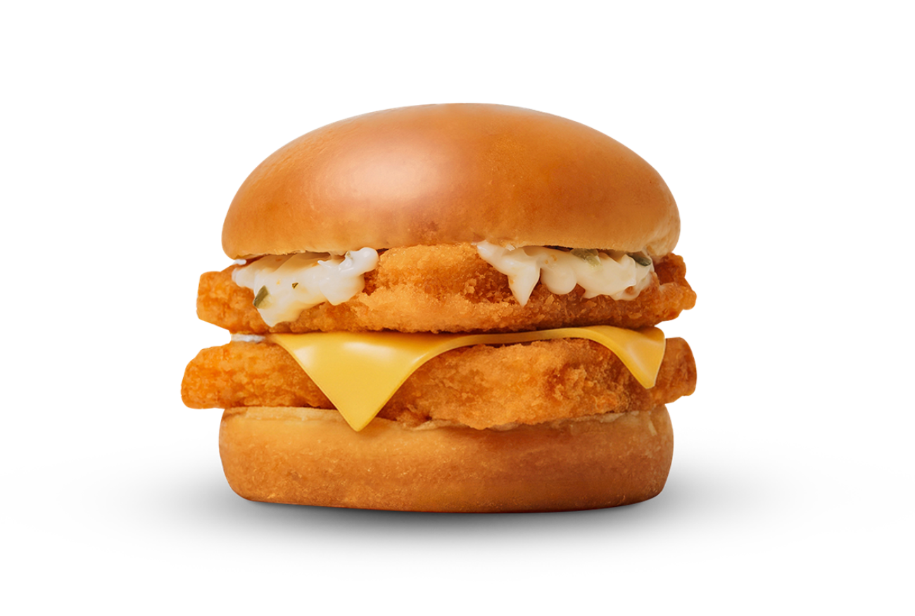 Double Fish Fillet Burger - Borenos Fried Chicken | Sabah, Malaysia
